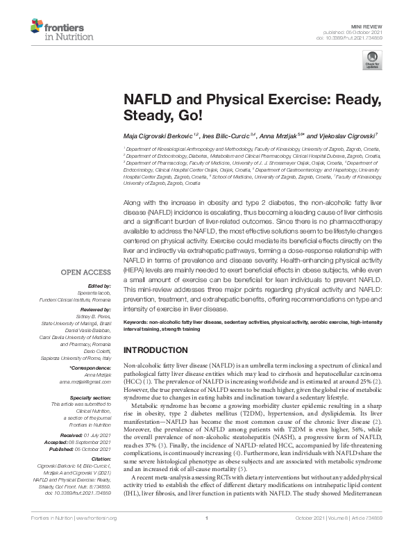 (PDF) NAFLD and Physical Exercise: Ready, Steady, Go!