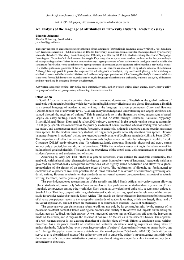 (PDF) An analysis of the language of attribution in university students ...