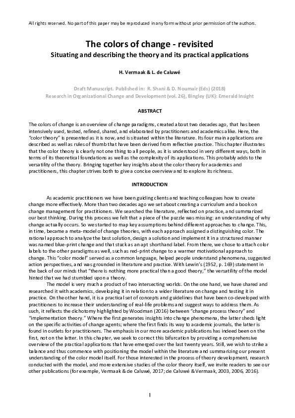 (PDF) The Colors of Change Revisited: Situating and Describing the ...