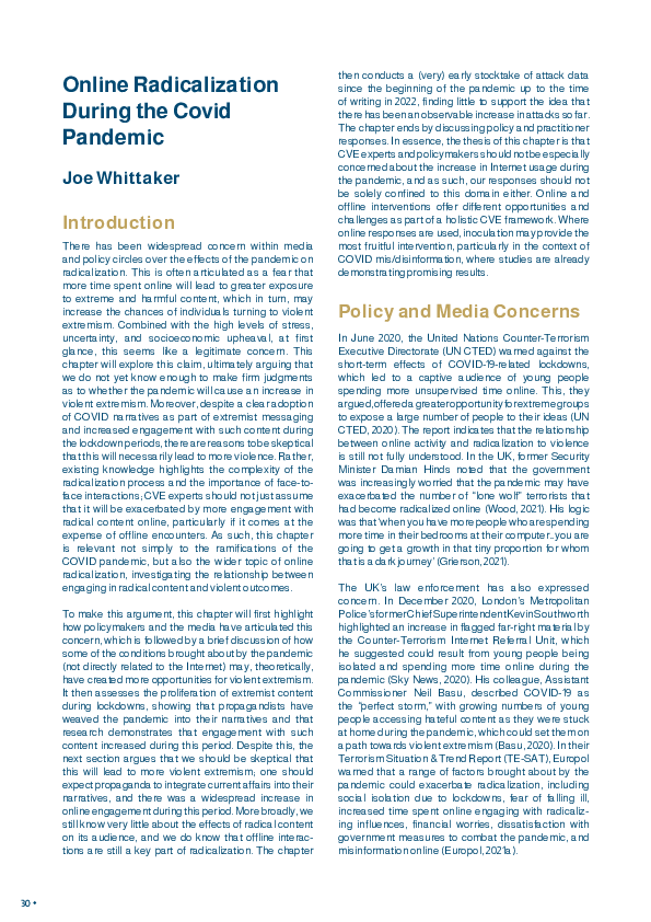 (PDF) Online Radicalization During the Covid Pandemic