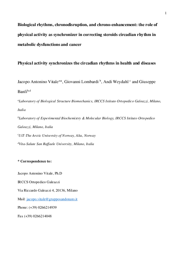 (PDF) Biological rhythms, chronodisruption and chrono-enhancement: The ...