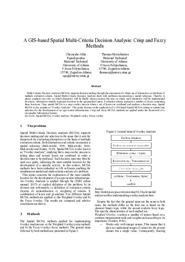 (PDF) A GIS-based Spatial Multi-Criteria Decision Analysis: Crisp and Fuzzy Methods