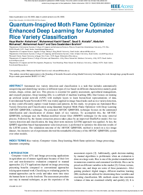(PDF) Quantum-Inspired Moth Flame Optimizer Enhanced Deep Learning for Automated Rice Variety ...