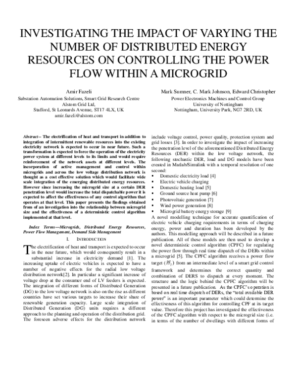 (PDF) Investigating the impact of varying the number of distributed energy resources on ...