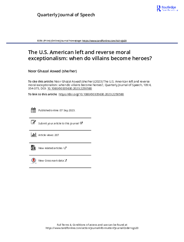 (PDF) The U.S. American left and reverse moral exceptionalism: when do ...