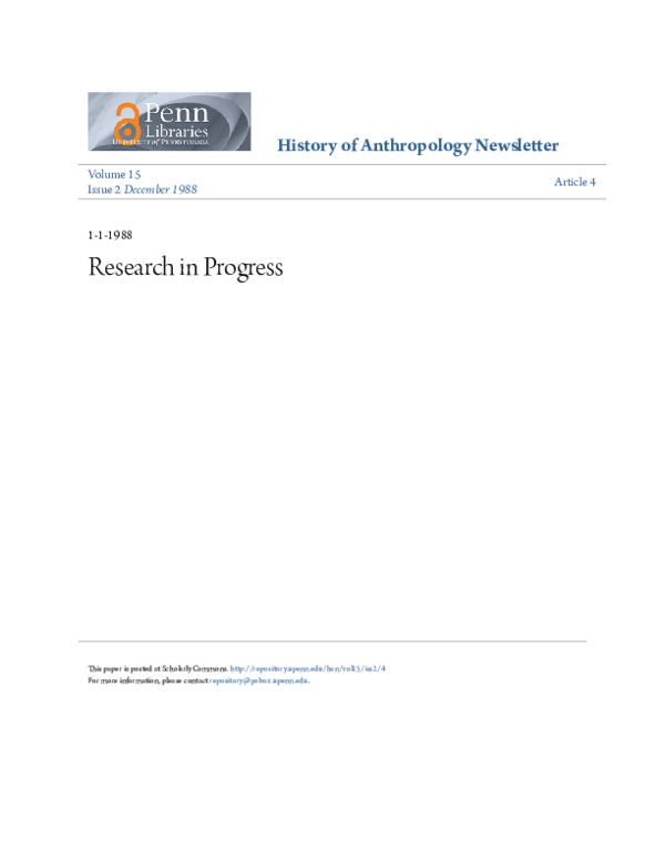 (PDF) Research in progress