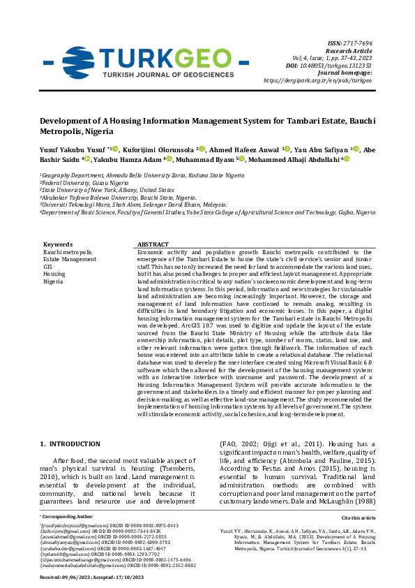 (PDF) Development of A Housing Information Management System for ...