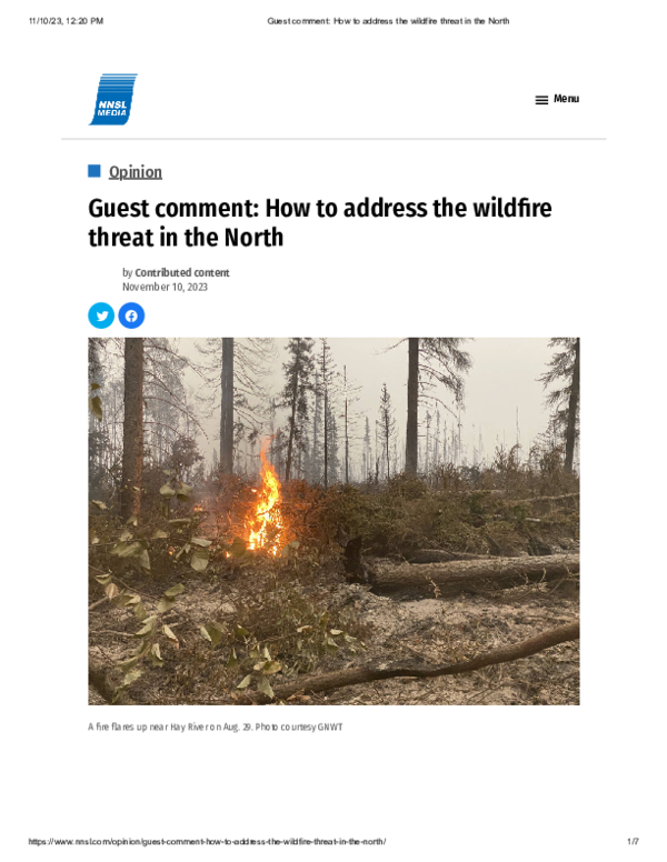 (PDF) Guest comment: How to address the wildfire threat in the North ...