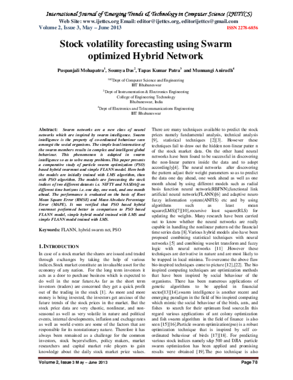 (PDF) Stock volatility forecasting using Swarm optimized Hybrid Network
