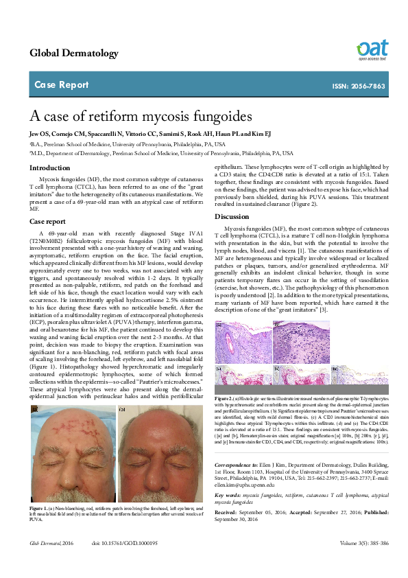 (PDF) A case of retiform mycosis fungoides