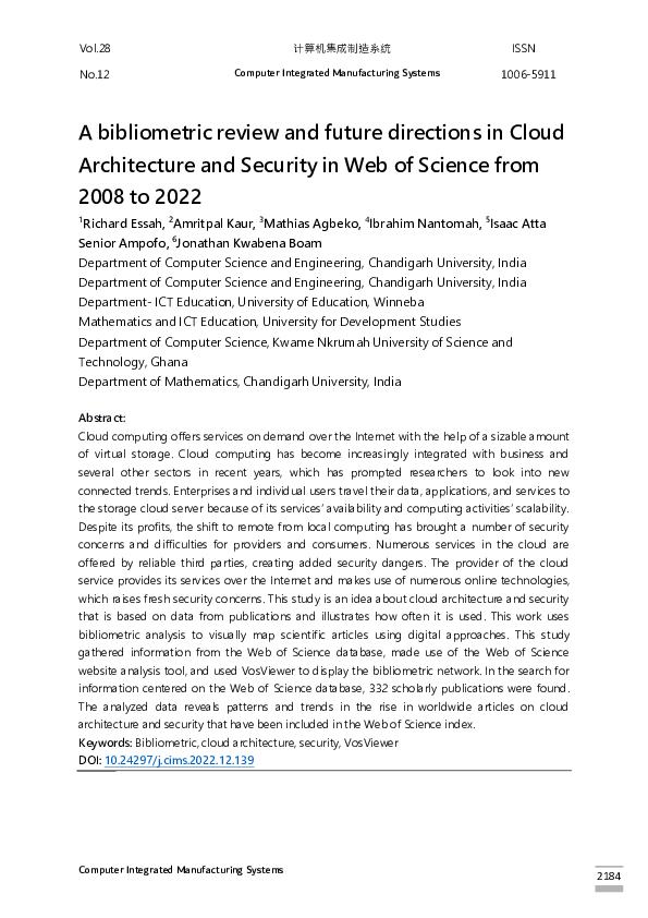 (PDF) A bibliometric review and future directions in Cloud Architecture ...