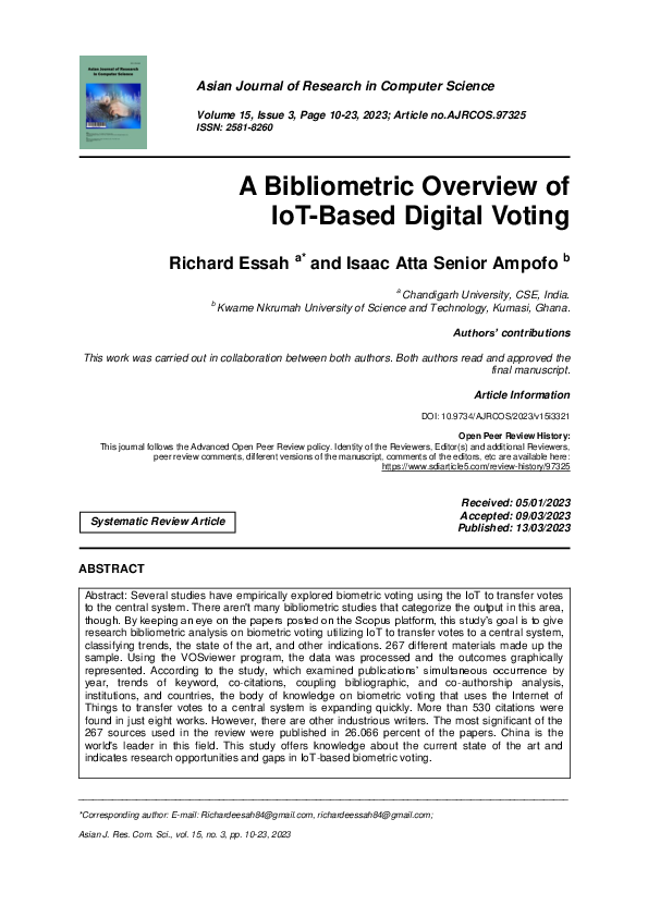 (PDF) A Bibliometric Overview of IoT-Based Digital Voting
