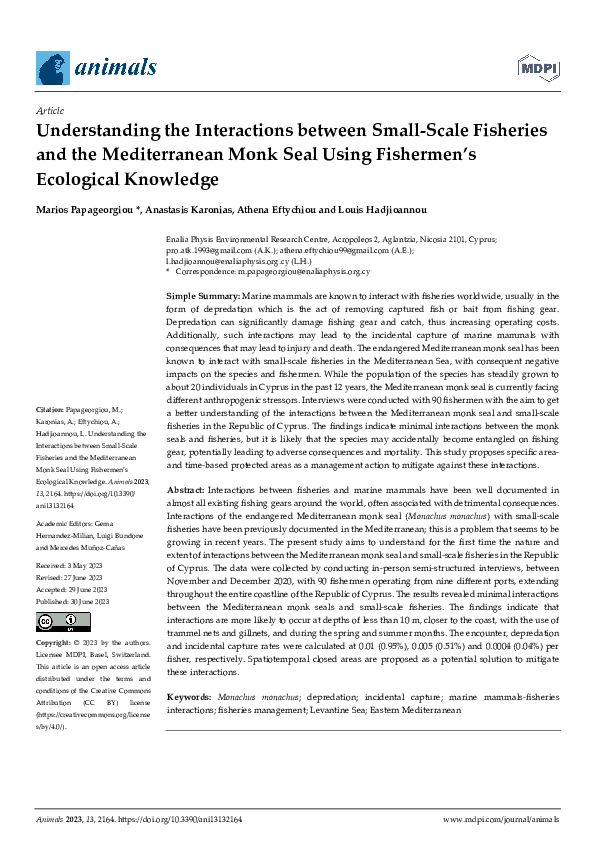 (PDF) Understanding the Interactions between Small-Scale Fisheries and the Mediterranean Monk ...