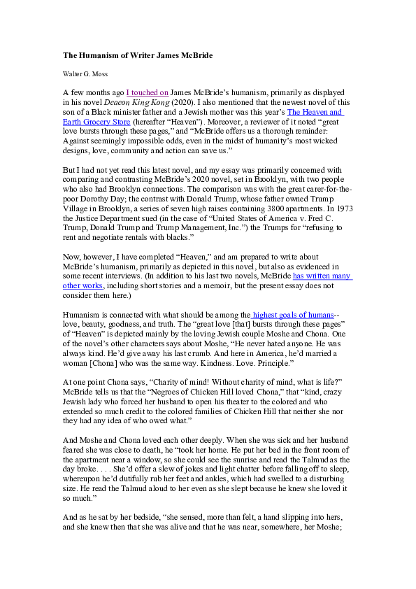 (PDF) The Humanism of Writer James McBride