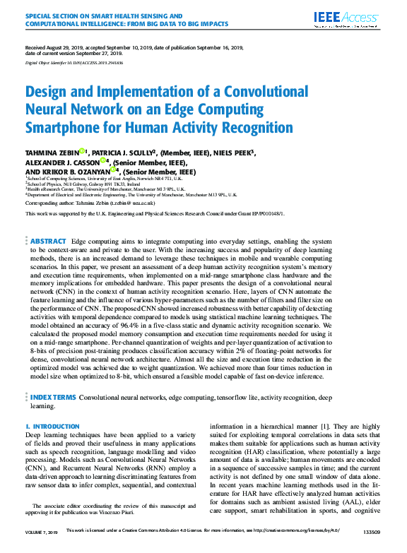 (PDF) Design and Implementation of a Convolutional Neural Network on an Edge Computing ...