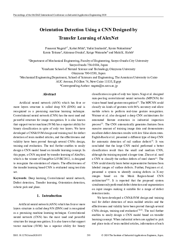 (PDF) Orientation Detection Using a CNN Designed by Transfer Learning of AlexNet