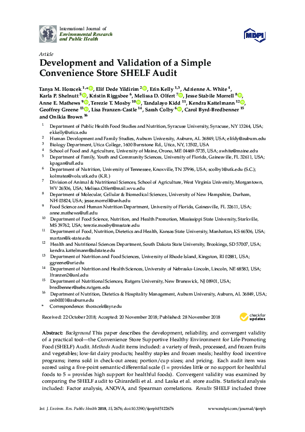 (PDF) Development and Validation of a Simple Convenience Store SHELF ...