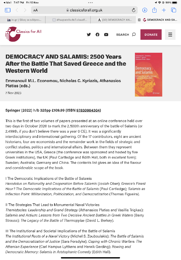 (PDF) DEMOCRACY AND SALAMIS: 2500 Years After the Battle That Saved Greece and the Western World ...