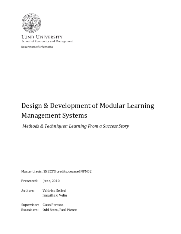 (PDF) Design & Development of Modular Learning Management Systems ...