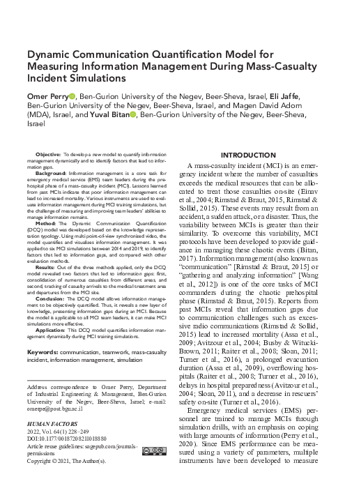 (PDF) Dynamic Communication Quantification Model for Measuring Information Management During ...