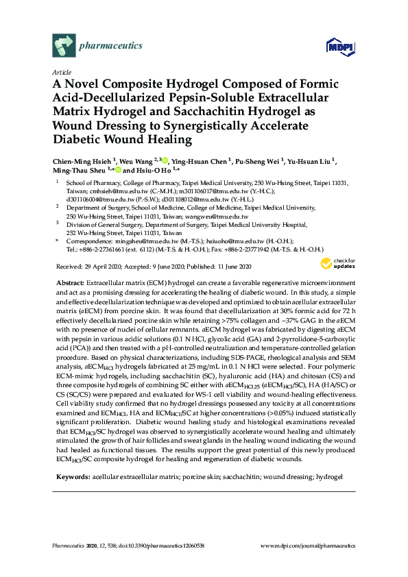 (PDF) A Novel Composite Hydrogel Composed of Formic Acid-Decellularized ...