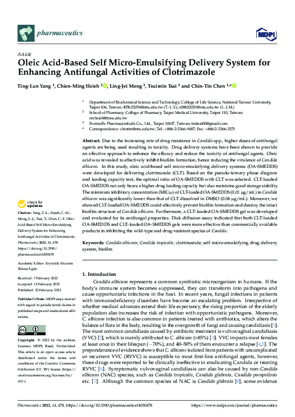 (PDF) Oleic Acid-Based Self Micro-Emulsifying Delivery System for ...