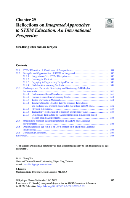 (PDF) Reflections on Integrated Approaches to STEM Education: An ...