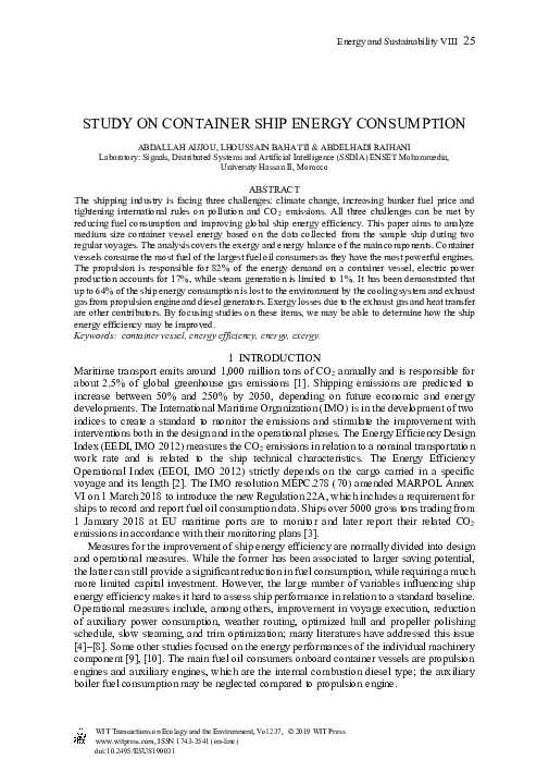 (PDF) Study on Container Ship Energy Consumption