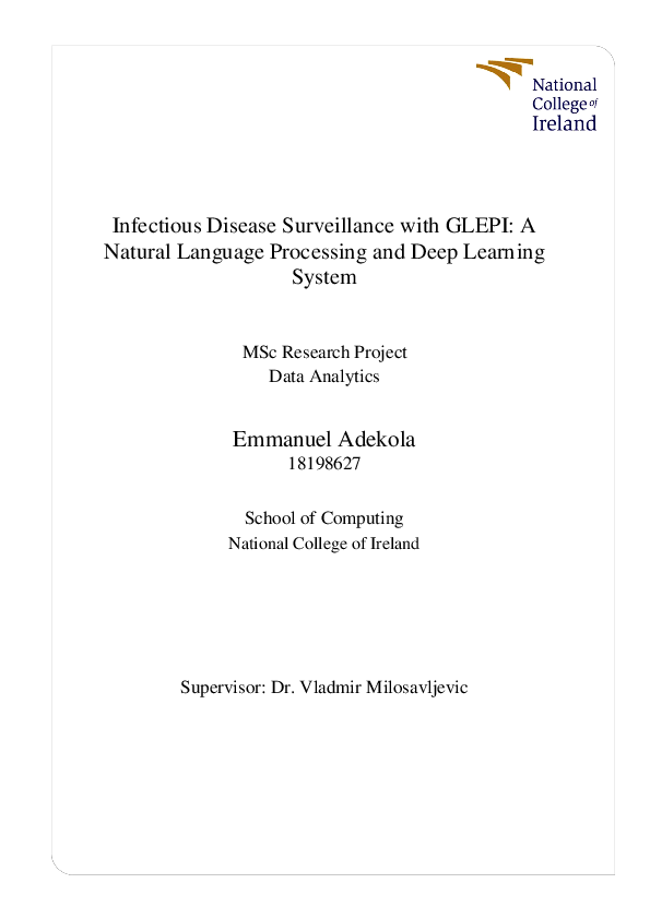 (PDF) Infectious Disease Surveillance with GLEPI: A Natural Language Processing and Deep ...