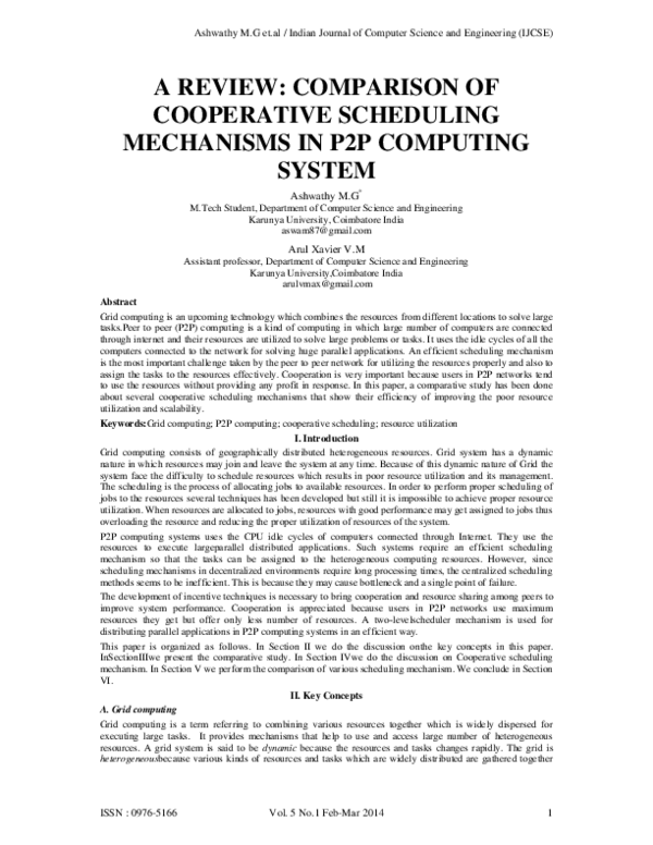 (PDF) A Review : Comparison of Cooperative Scheduling Mechanisms in P 2 ...