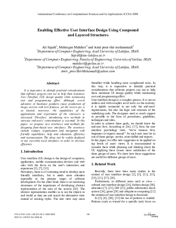 (PDF) Enabling Effective User Interface Design Using Compound and Layered Structures