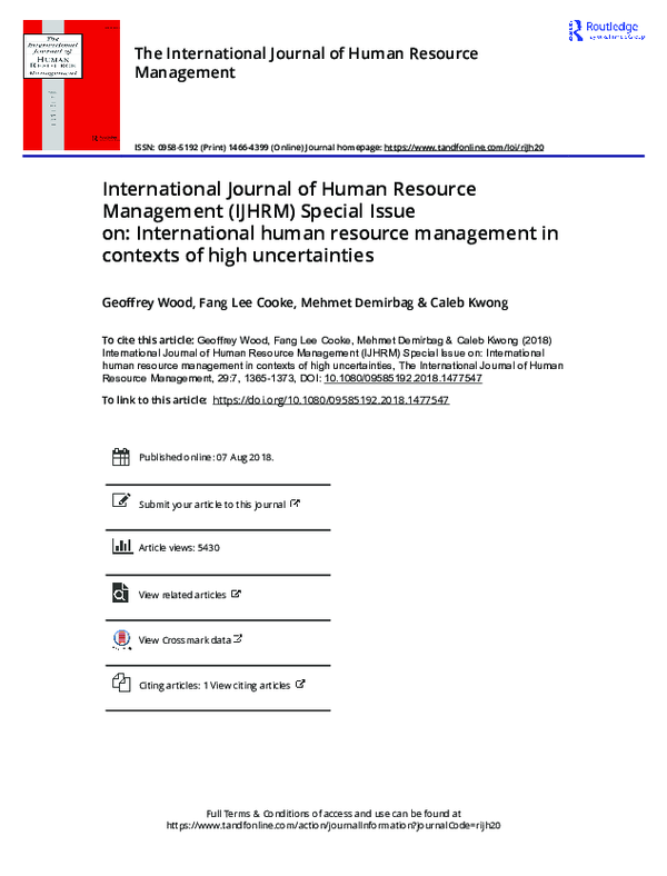 (PDF) International Journal of Human Resource Management (IJHRM ...