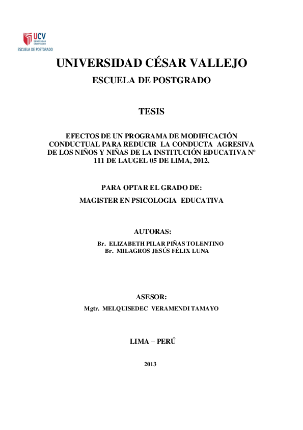 (PDF) Efectos de un programa de modificación conductual para reducir la ...