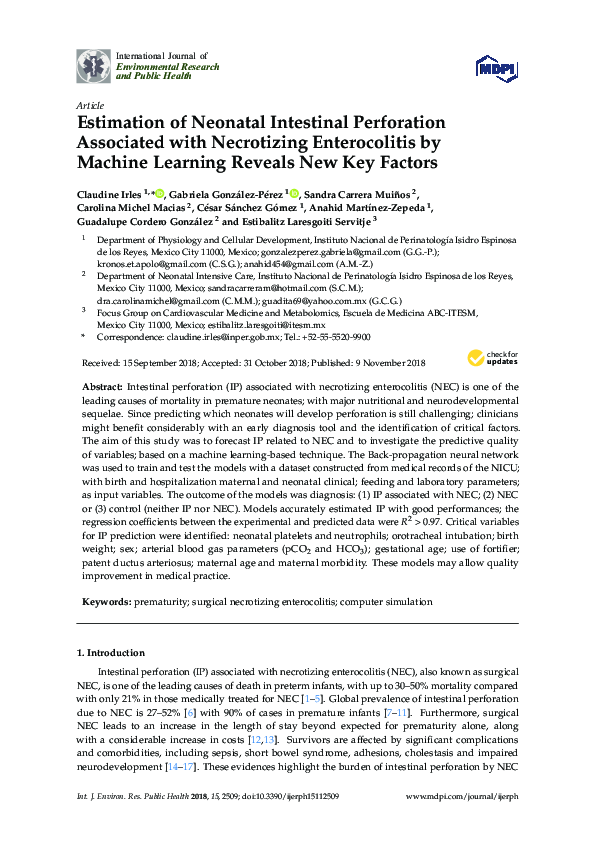 (PDF) Estimation of Neonatal Intestinal Perforation Associated with ...