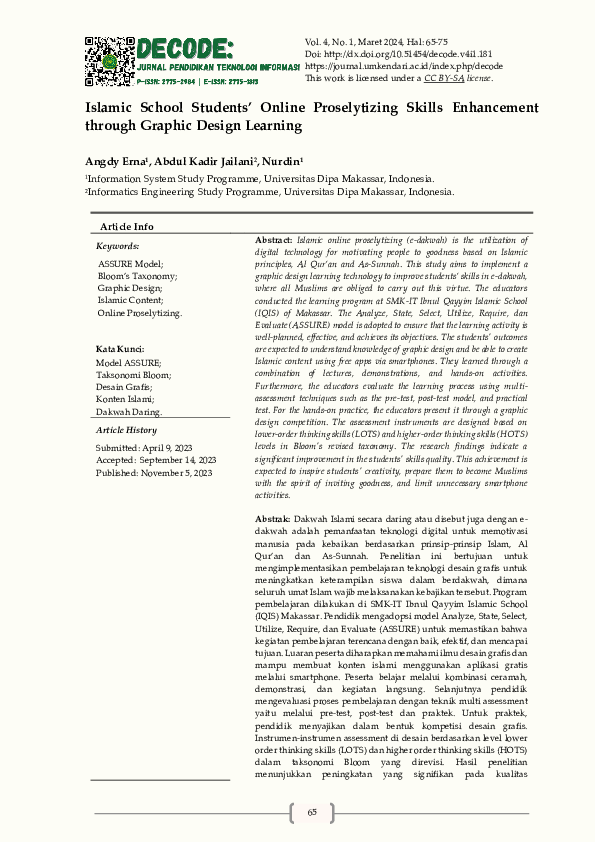 (PDF) Islamic School Students' Online Proselytizing Skills Enhancement ...