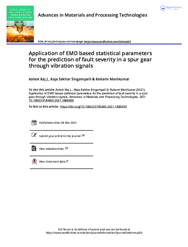 (PDF) Application of EMD based statistical parameters for the prediction of fault severity in a ...