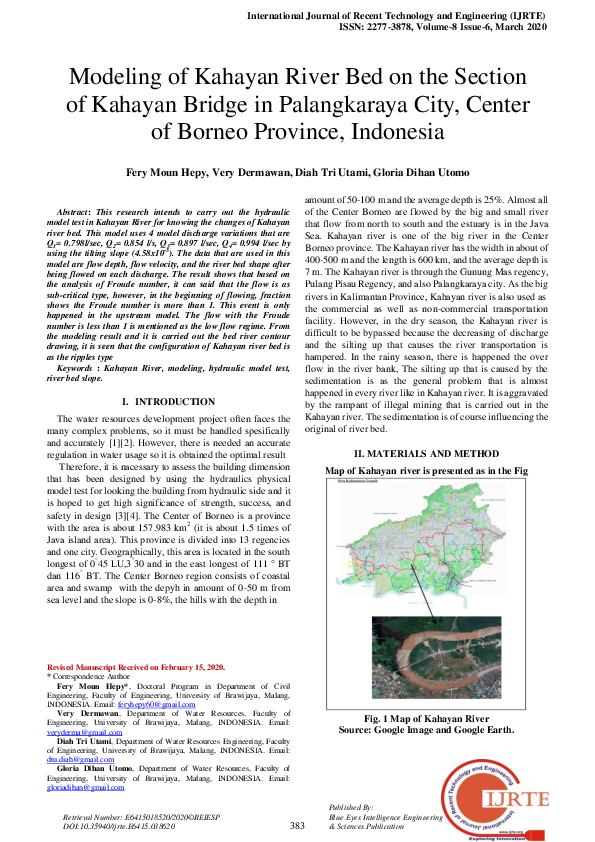 (PDF) Modeling of Kahayan River Bed on the Section of Kahayan Bridge in ...