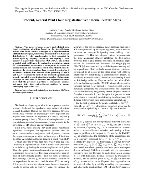 (PDF) Efficient, General Point Cloud Registration with Kernel Feature Maps