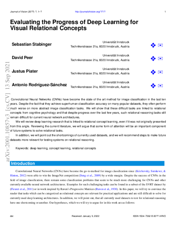 (PDF) Evaluating the progress of deep learning for visual relational concepts