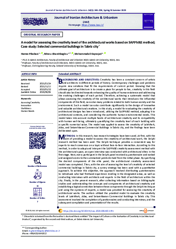 (PDF) A model for assessing the creativity level of the architectural ...