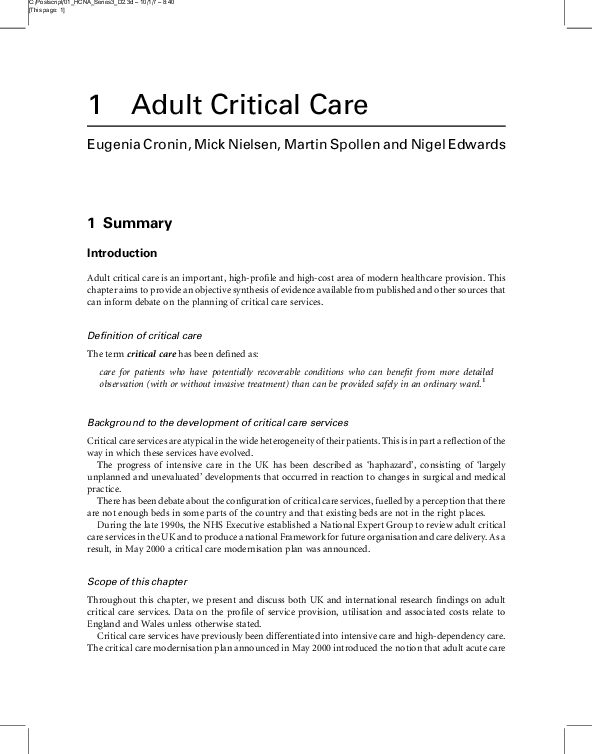 (PDF) 1 Adult Critical Care | Martin Spollen - Academia.edu