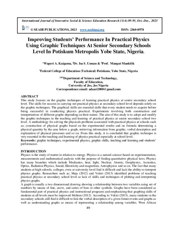 (PDF) Improving Students’ Performance In Practical Physics Using ...