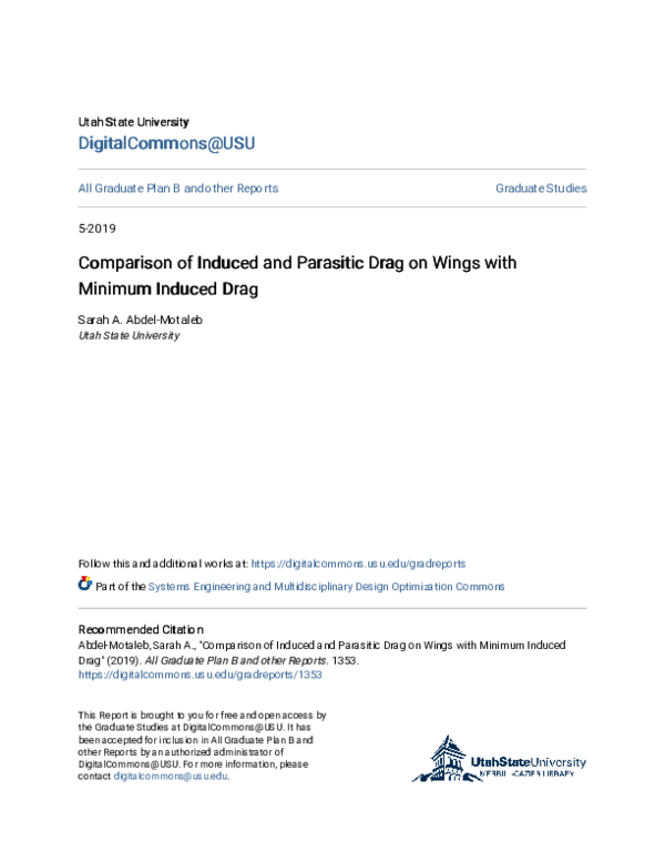 (PDF) Comparison of Induced and Parasitic Drag on Wings with Minimum ...