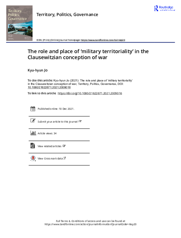 (PDF) The role and place of 'military territoriality' in the ...