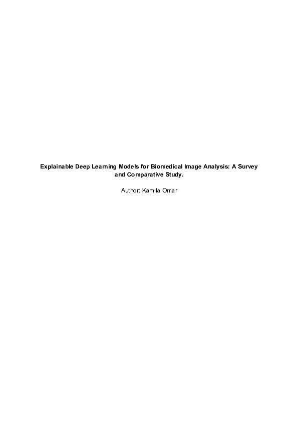 Doc Explainable Deep Learning Models For Biomedical Image Analysis A