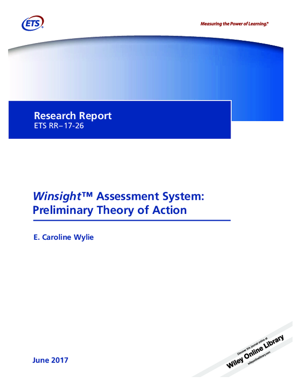 (PDF) Winsight™ Assessment System: Preliminary Theory of Action