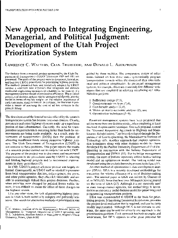 (PDF) New Approach to Integrating Engineering, Managerial, and ...