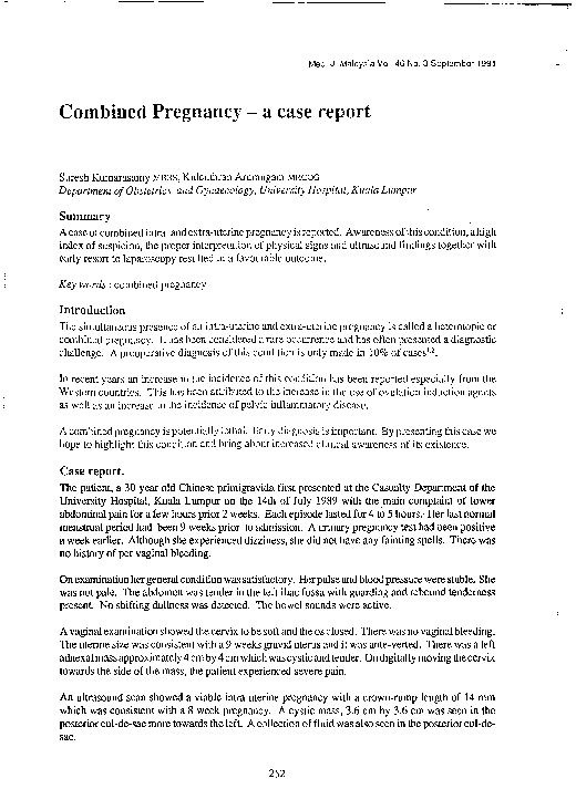 (PDF) Combined pregnancy--a case report