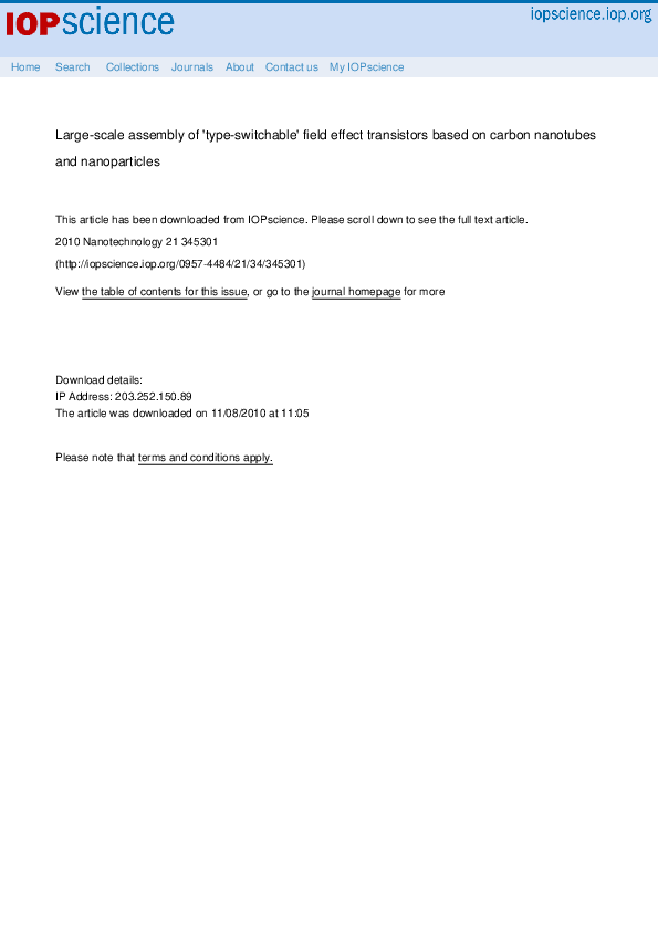 (PDF) Large-scale assembly of ‘type-switchable’ field effect ...