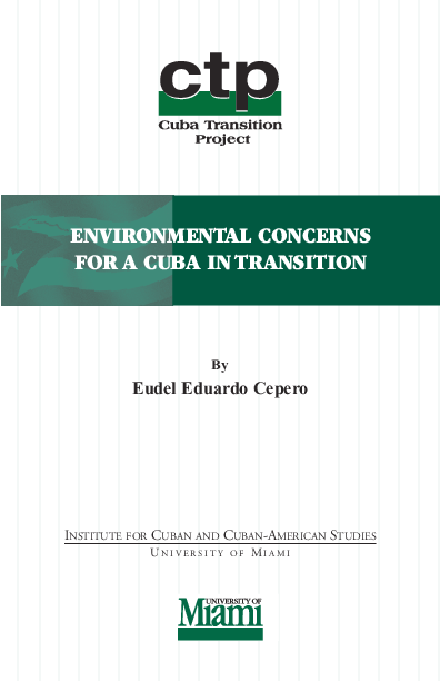(PDF) ENVIRONMENTAL CONCERNS FOR A CUBA IN TRANSITION